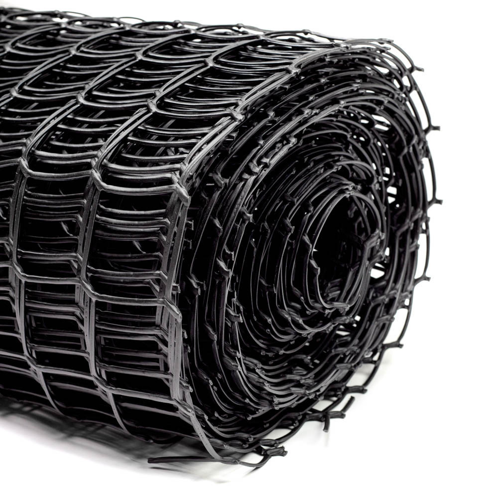 50x50mm műanyag kerti rács fekete 25m - Mentool